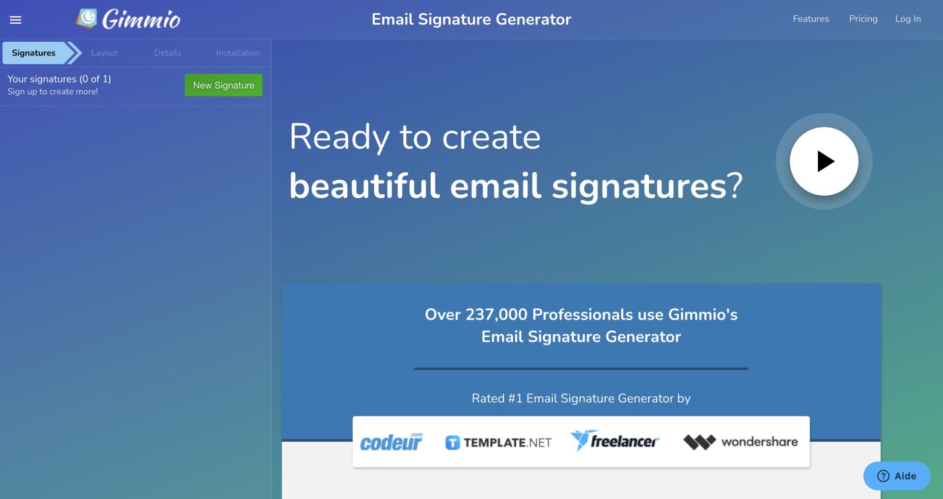 Liste de sites pour générer une signature mail canon