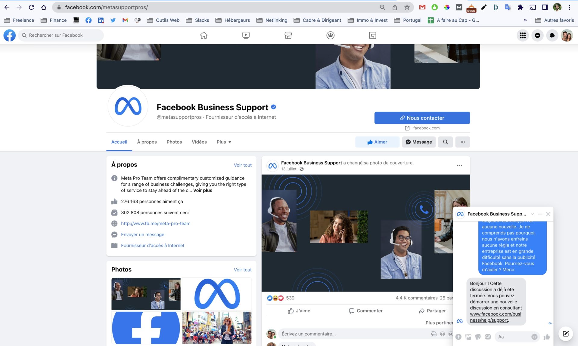 Comment contacter le support Facebook